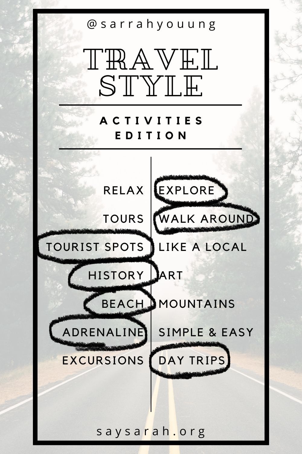 My Personal Travel Style - Find Yours with FREE Templates - Say Sarah