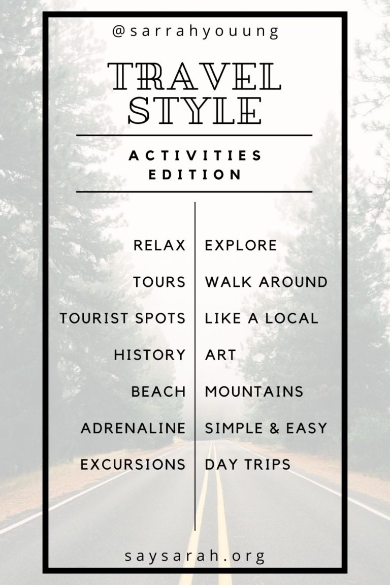 How to Identify Your Travel Style - FREE Templates - Say Sarah